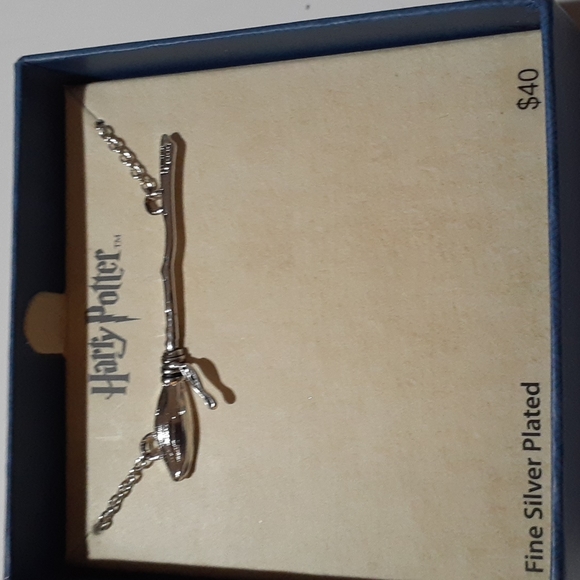 Warner Bros. | Jewelry | Harry Potter Fine Silver Plated Broom Necklace ...